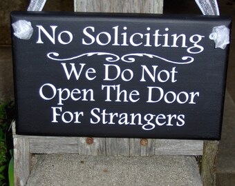 We Do Not Answer the Door for Strangers Wood Sign Vinyl | Etsy