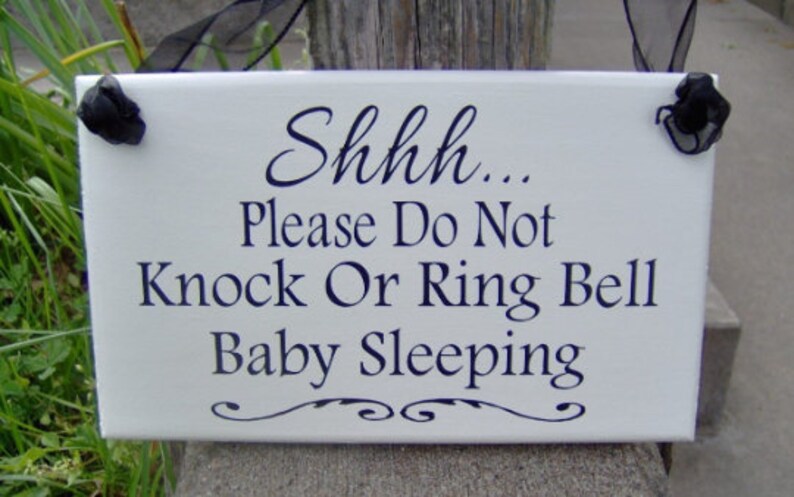 Please Do Not Knock Ring Bell Baby Sleeping Wood Sign Vinyl | Etsy