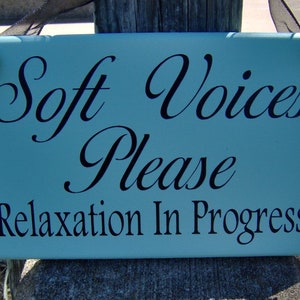 Soft Voices Please Session in Progress Wood Vinyl Sign Massage Spa ...