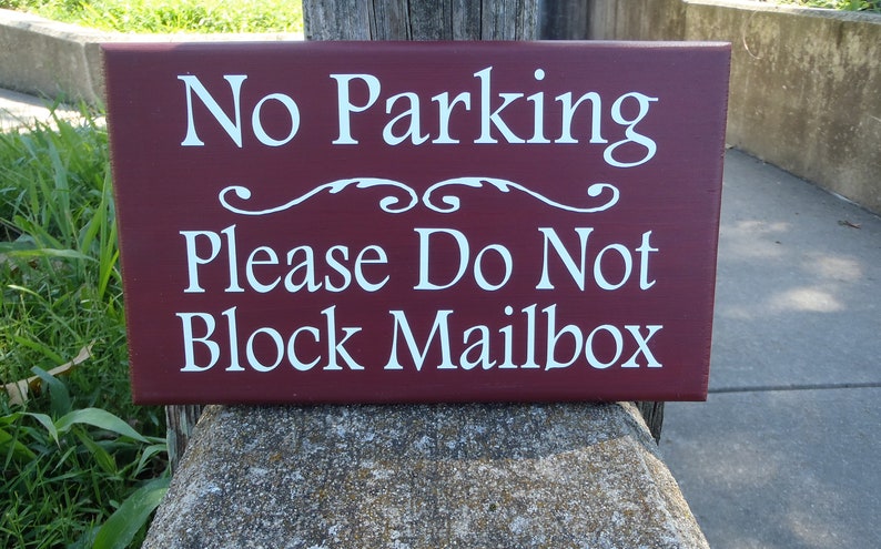 No Parking Please Do Not Block Mailbox Wood Vinyl Sign | Etsy