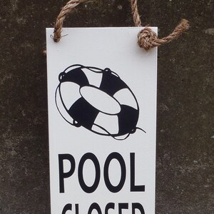 Swimming Pool Open Closed Wood Vinyl Sign for Backyard Front Door - Etsy