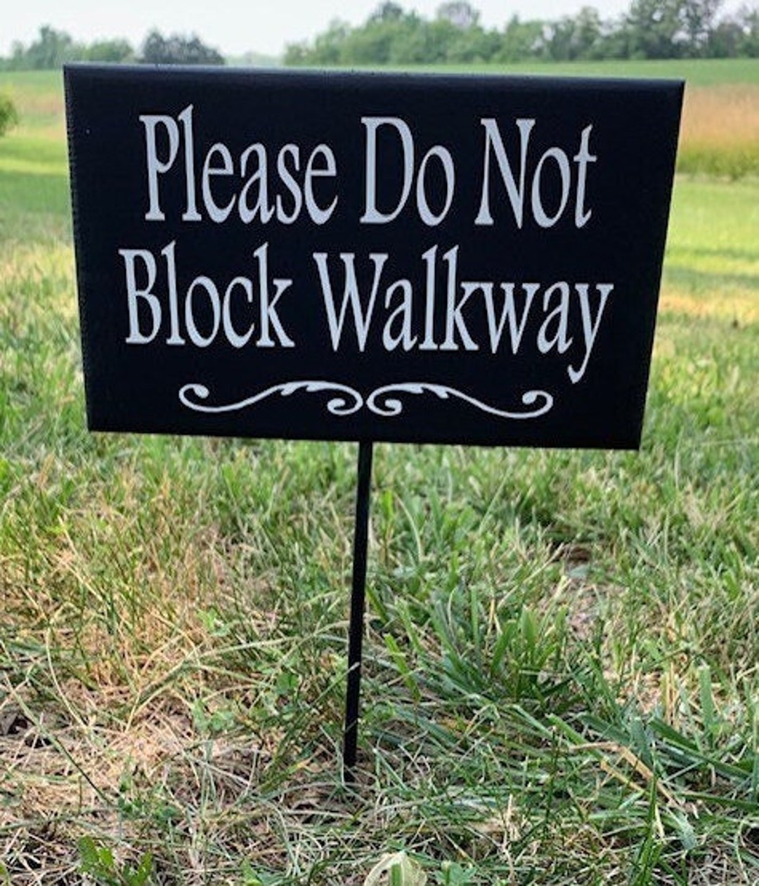 Custom Yard Signs Please Do Not Block Walkway Personalized Lawn Sign ...