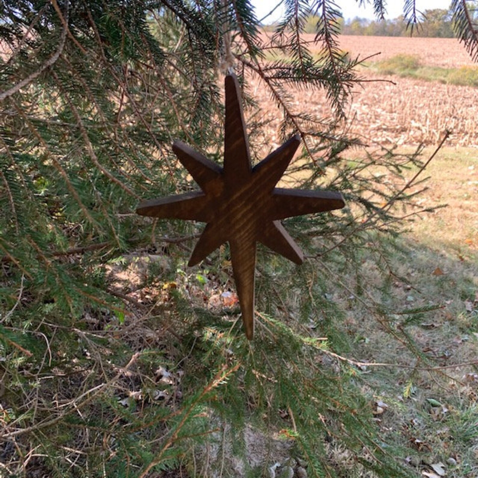 Star Wooden Tree Natural Wood Ornament Handmade Christmas Gift | Etsy