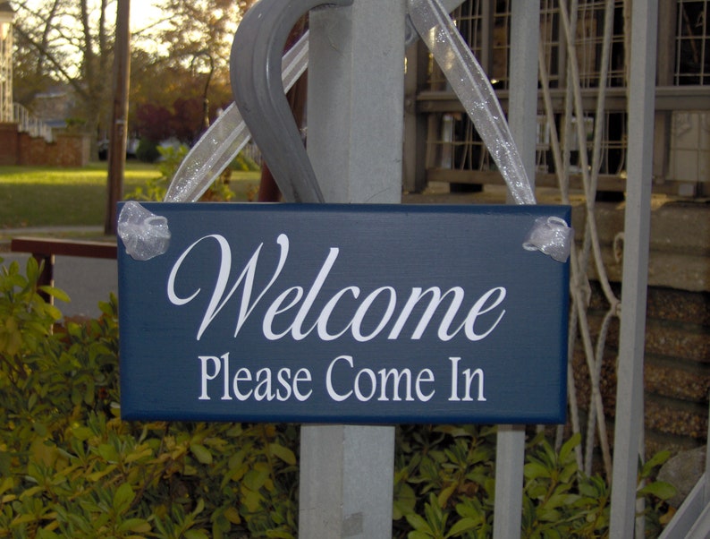 Welcome Please Come in Wood Sign Vinyl Entryway Office Sign - Etsy