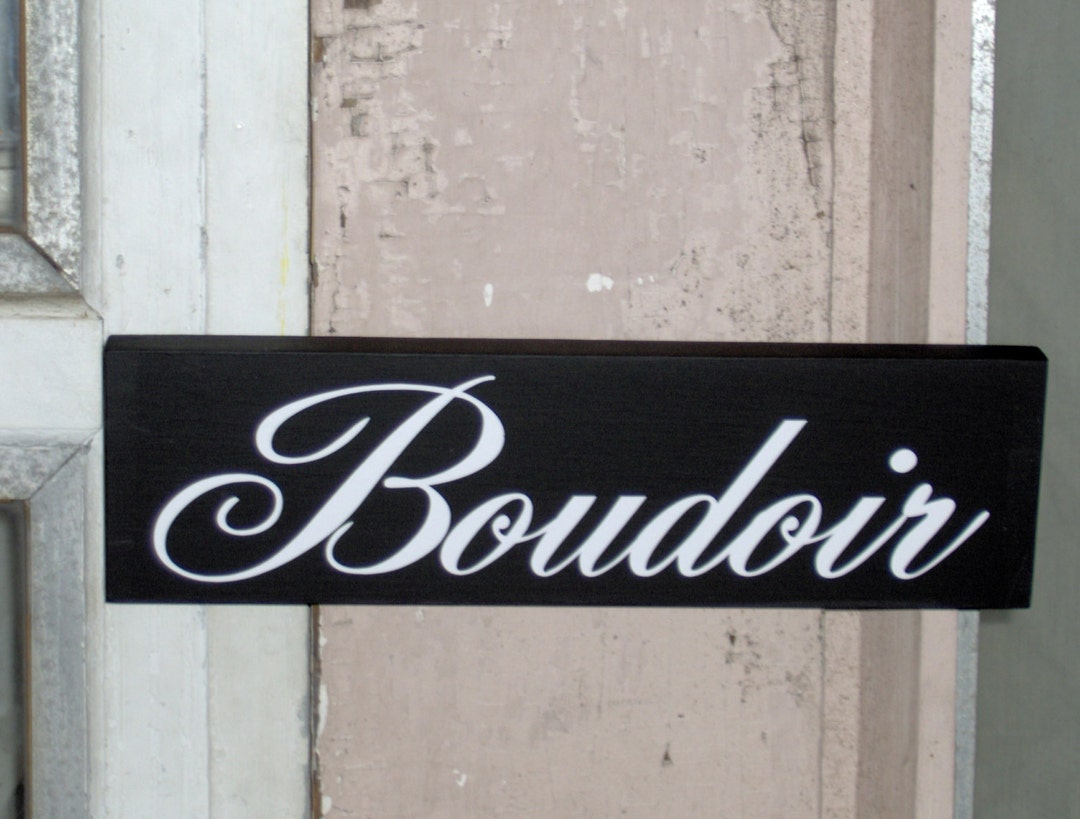 Boudoir Wood Vinyl Sign Bedroom Sign or Wall Plaque or Block Shelf ...