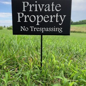 Signs Private Property No Trespassing Yard Decor Sign With Stake for ...