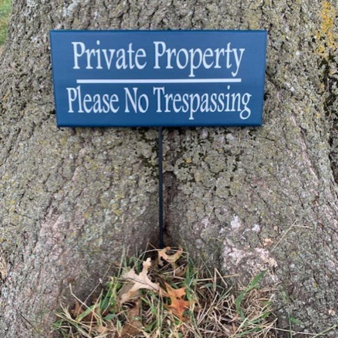 Property Private Sign No Trespassing Outdoor Signs on Stake for Yards ...