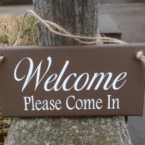 Welcome Sign Please Come in Door Sign Wood Vinyl Signs Welcome - Etsy