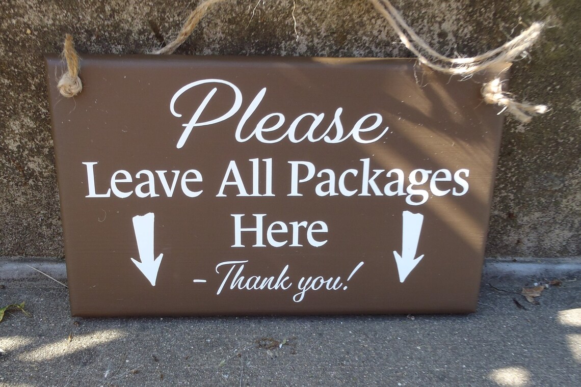 Delivery Directional Door or Wall Sign Please Leave Packages - Etsy