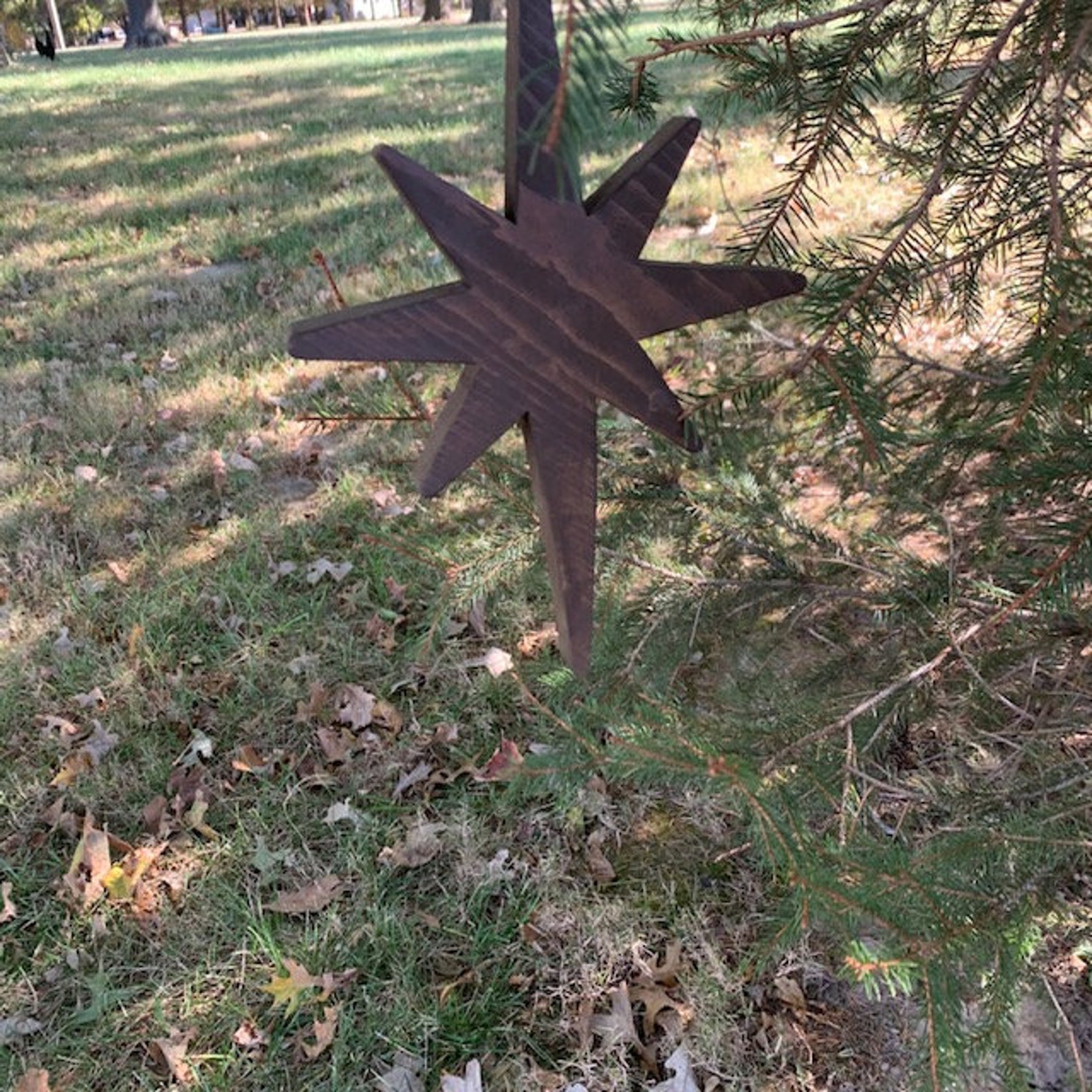 Star Wooden Tree Natural Wood Ornament Handmade Christmas Gift | Etsy