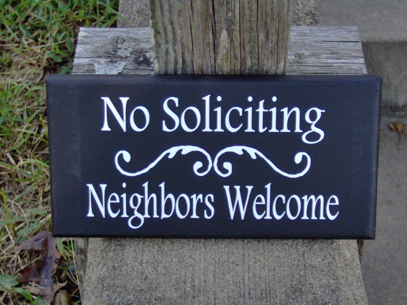 No Soliciting Sign Neighbors Welcome Sign Wood Vinyl Door | Etsy