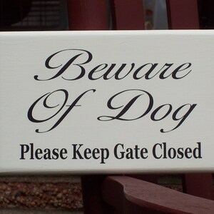 Beware Dog Please Keep Gate Closed Wood Sign Vinyl Pet Signs for Home ...