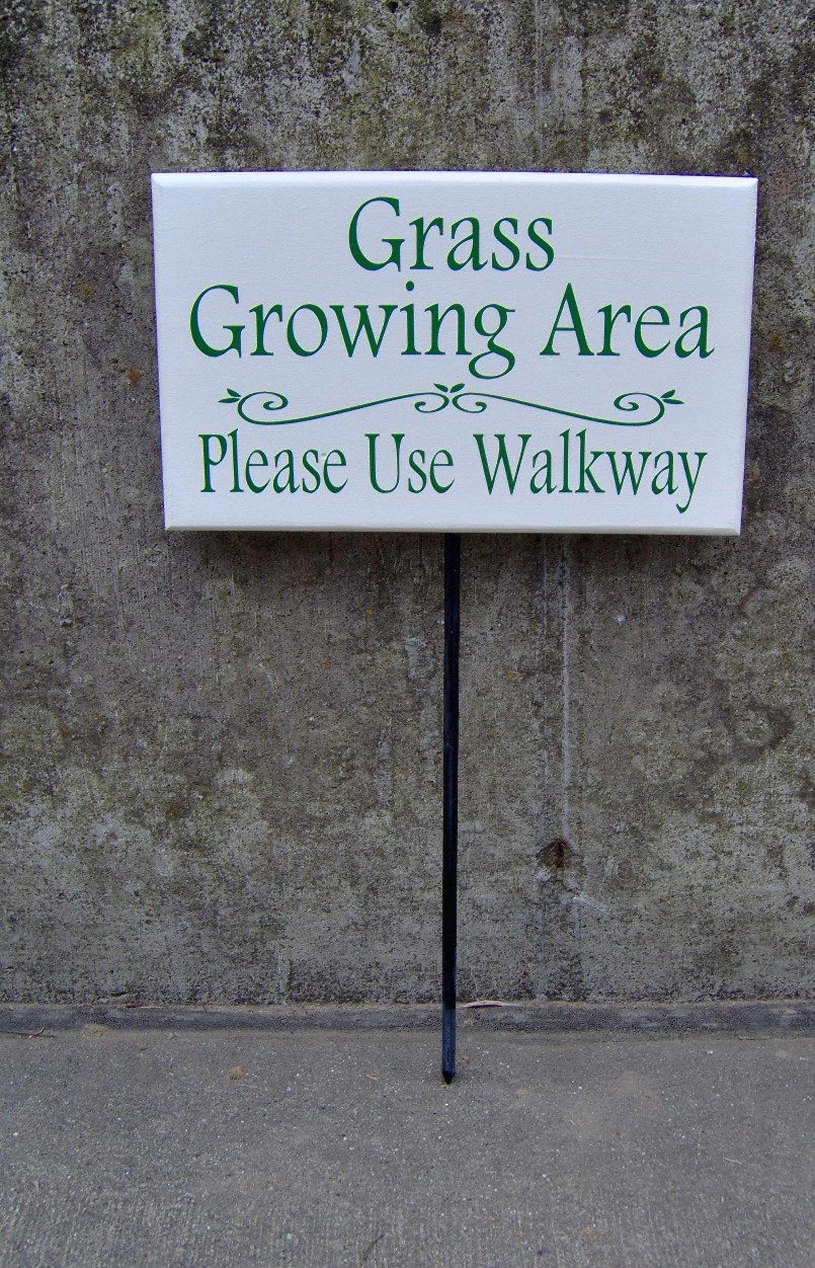 Grass Growing Area Please Use Walkway Sign Outdoor Garden Wood | Etsy