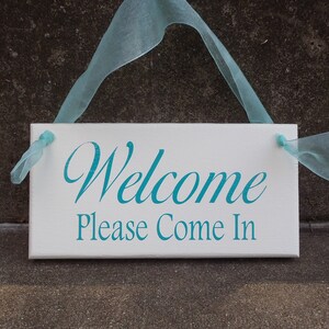 Welcome Sign Please Come in Door Sign Wood Vinyl Signs Welcome Sign for ...