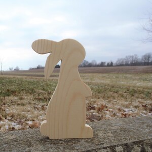 Bunny Rabbit Unfinished Small Wood Cutout Easter Decor Craft Supplies ...