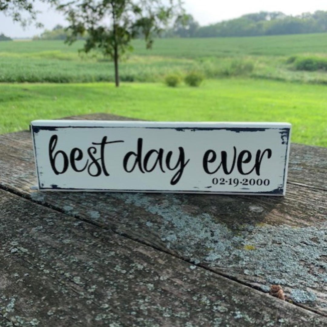 Rustic Wedding Anniversary Gift Personalized Date or Distressed New ...