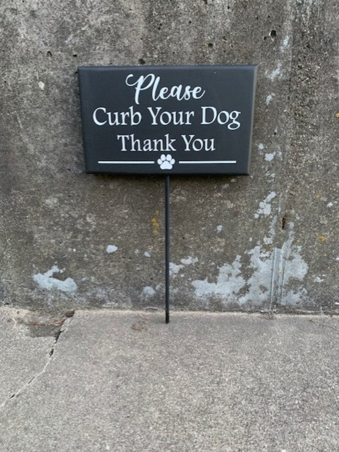 Yard Sign Please Curb Your Dog Wood Front Lawn Signage Prevent | Etsy