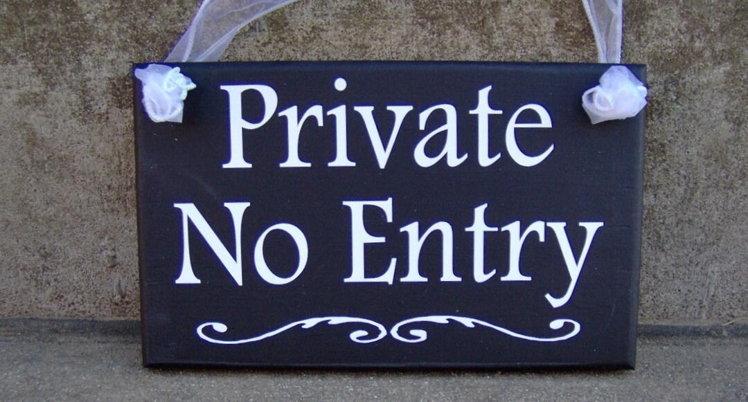 Private No Entry Wood Vinyl Sign Privacy Door Sign Door Decor Office ...