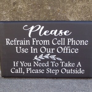 Please No Cell Phone Wood Vinyl Wall Sign for Business Decor Office ...