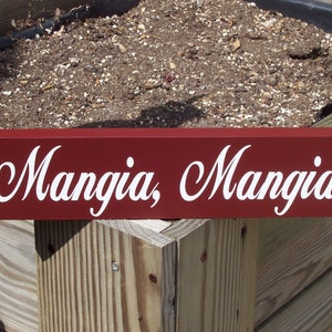 Mangia Mangia Wood Vinyl Sign Italian Tuscan Kitchen Eat Decor Wooden ...