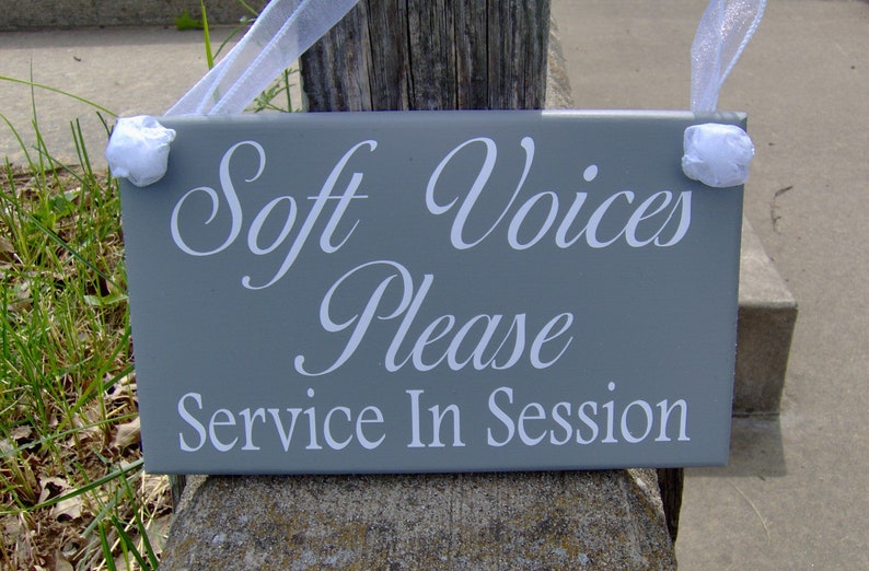 Soft Voices Please Service In Session Wood Vinyl Sign Office | Etsy
