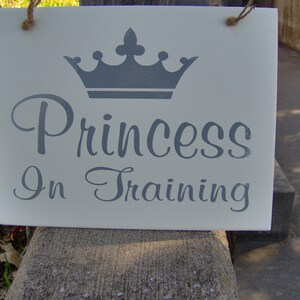 Princess in Training Wood Vinyl Sign Crown Little Girl Kid Bedroom Door ...