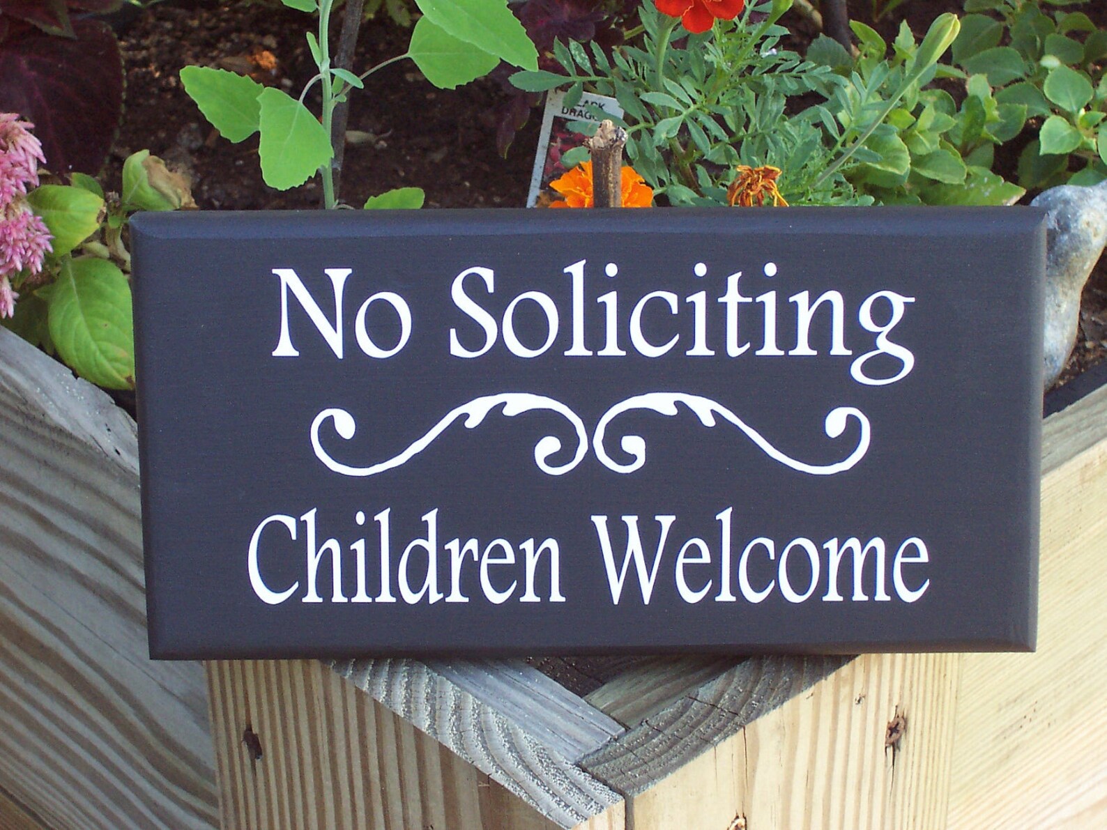 Front Door Decor No Soliciting Sign Children Welcome Sign Wood - Etsy