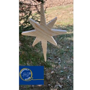 Star Wooden Tree Natural Wood Ornament Handmade Christmas Gift Ad to A ...