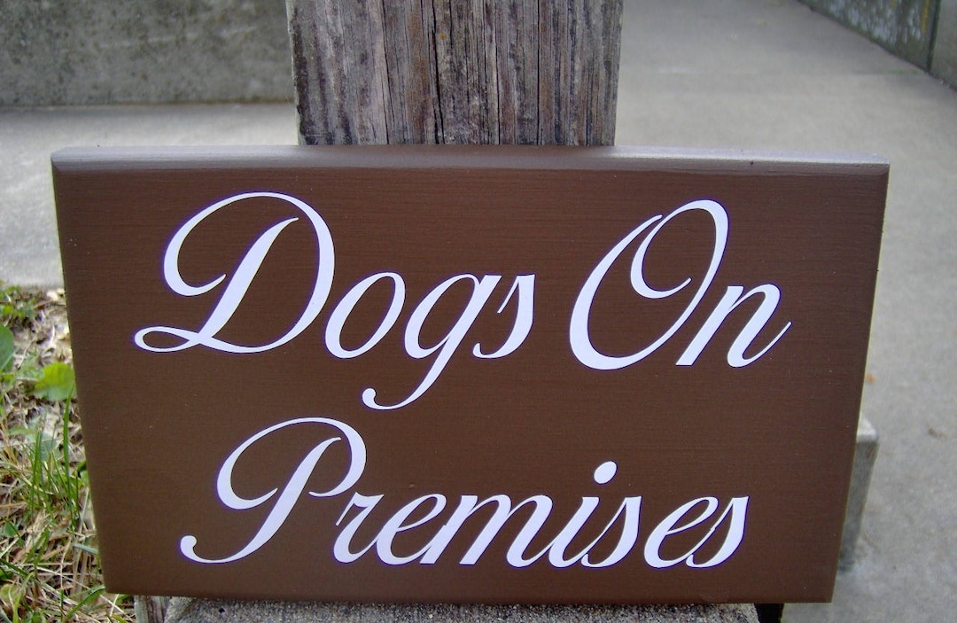 Dogs on Premises Wood Sign Vinyl Outdoor Garden Yard Sign Pet Supplies ...