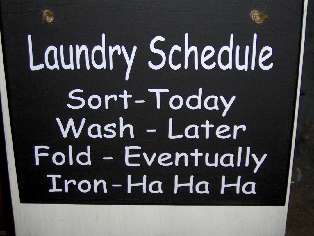 Laundry Room Schedule Sort Wash Fold Iron Wood Vinyl Sign - Etsy