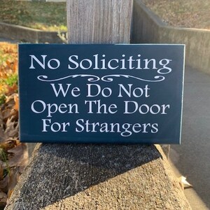 No Soliciting Do Not Open Door for Strangers Wood Sign Vinyl Home Decor ...