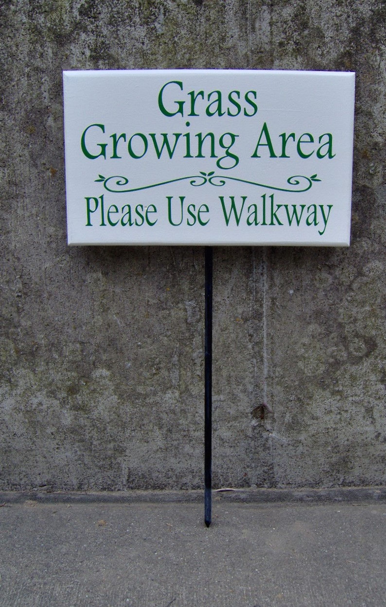 Grass Growing Area Please Use Walkway Sign Outdoor Garden Wood | Etsy