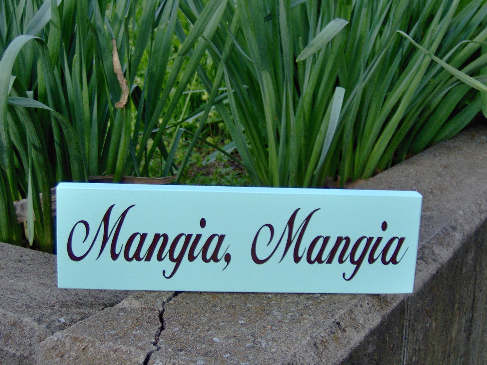 Italian Kitchen Sign Mangia Mangia Wood Vinyl Sign Eat Eat - Etsy