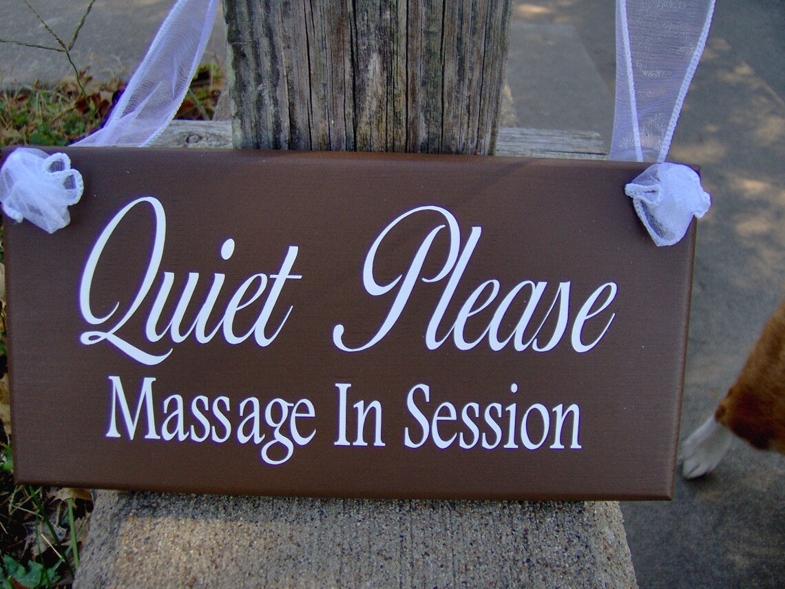Quiet Please Massage In Session Wood Sign Vinyl Plaque Brown | Etsy