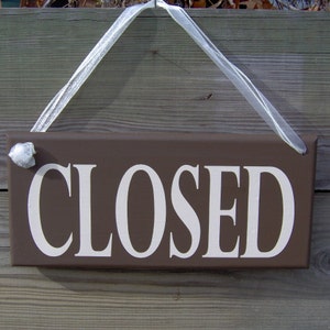 Open Sign Closed Two Sided Wood Sign Reversible for Office Business ...
