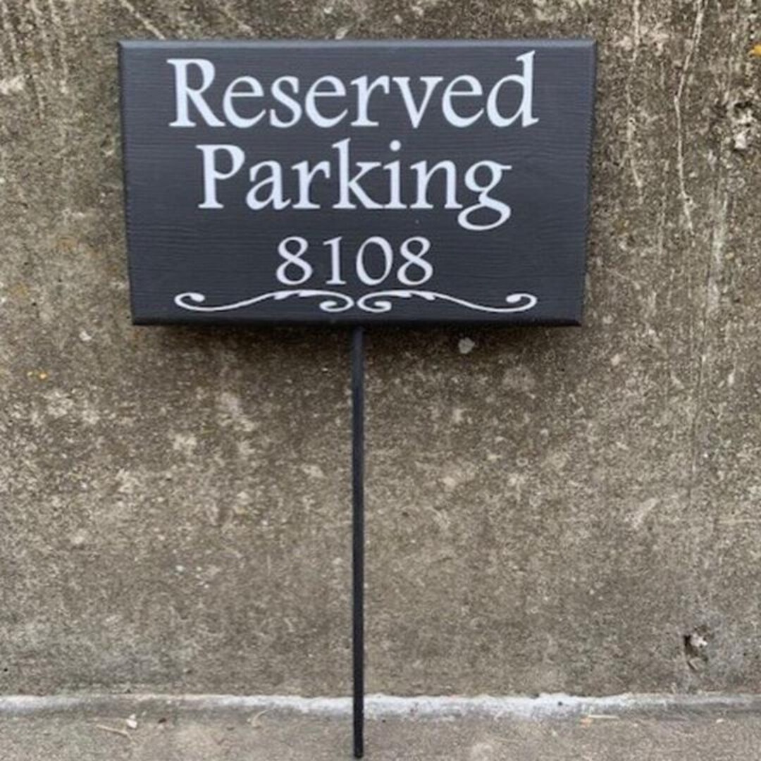 Custom Reserved Parking Yard Stake Sign Wood Vinyl Signs for Driveway ...