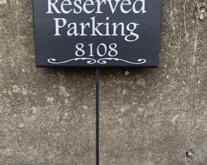 Custom Reserved Parking Yard Stake Sign Wood Vinyl Signs for Driveway ...