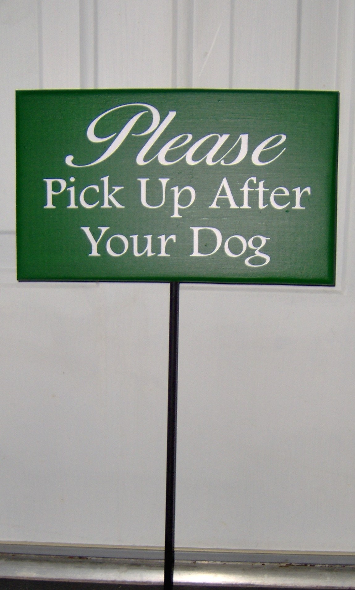 Please Pick up After Dog Wood Vinyl Stake Sign Pet Supplies No | Etsy