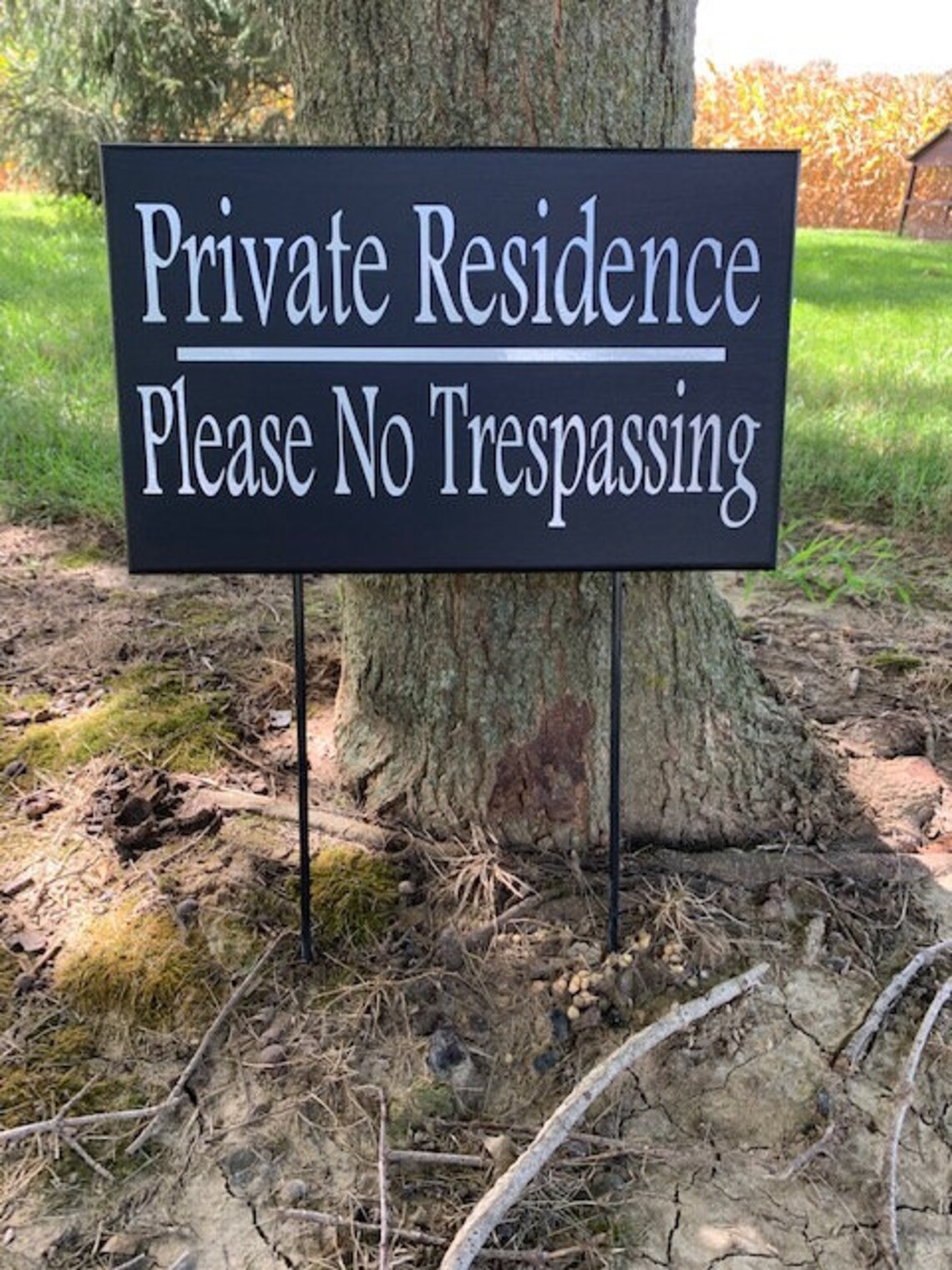 Front Lawn Sign Private Property Please No Trespassing Wood | Etsy