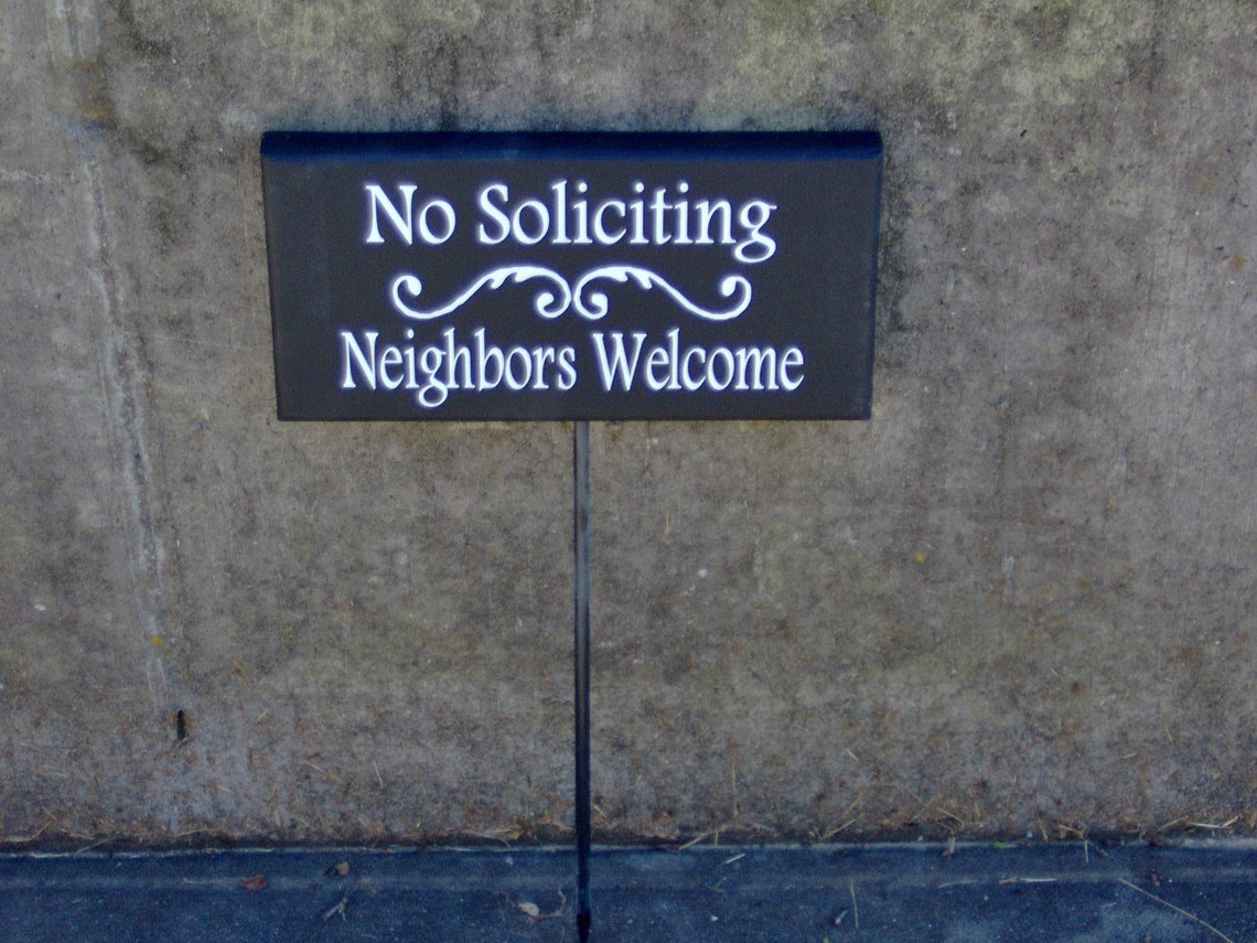 Welcome Your Neighbors Front Yard Stake Sign No Soliciting | Etsy