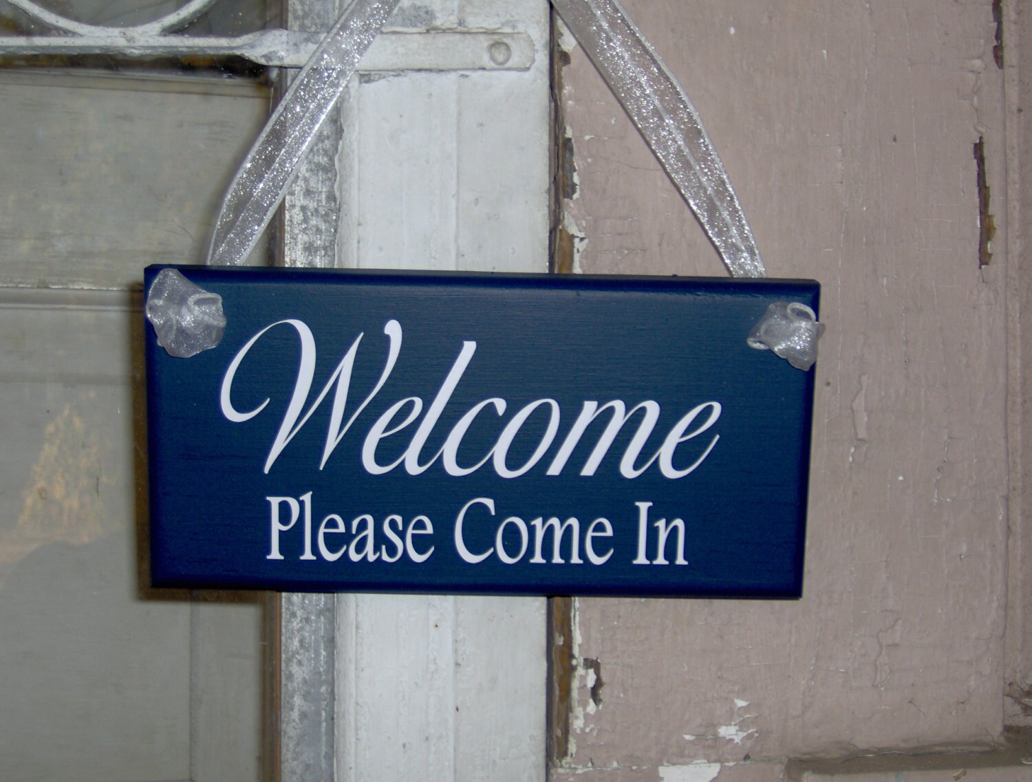 Welcome Sign Please Come in Door Sign Wood Vinyl Signs Welcome | Etsy