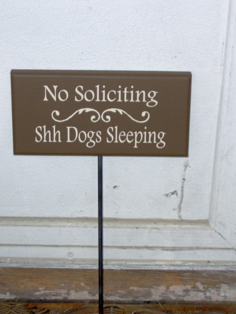 No Soliciting Sign for Home Shh Dogs Sleeping Wood Signs Vinyl | Etsy