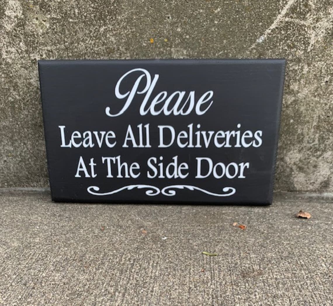 Delivery Package Signs for Front Door Please Leave Deliveries - Etsy