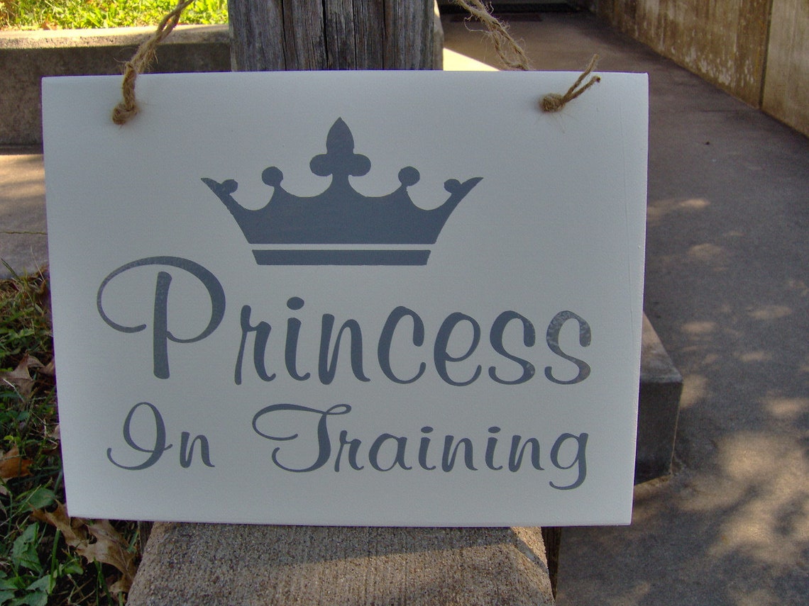 Princess in Training Wood Vinyl Sign Crown Little Girl Kid | Etsy