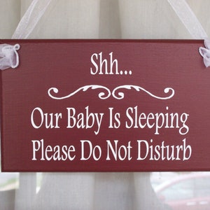 Baby Sleeping Please Do Not Disturb Wood Vinyl Sign Entryway Home Porch ...