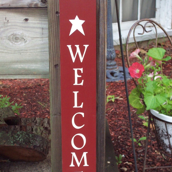 Indoor Vertical Welcome Sign in Black - Etsy
