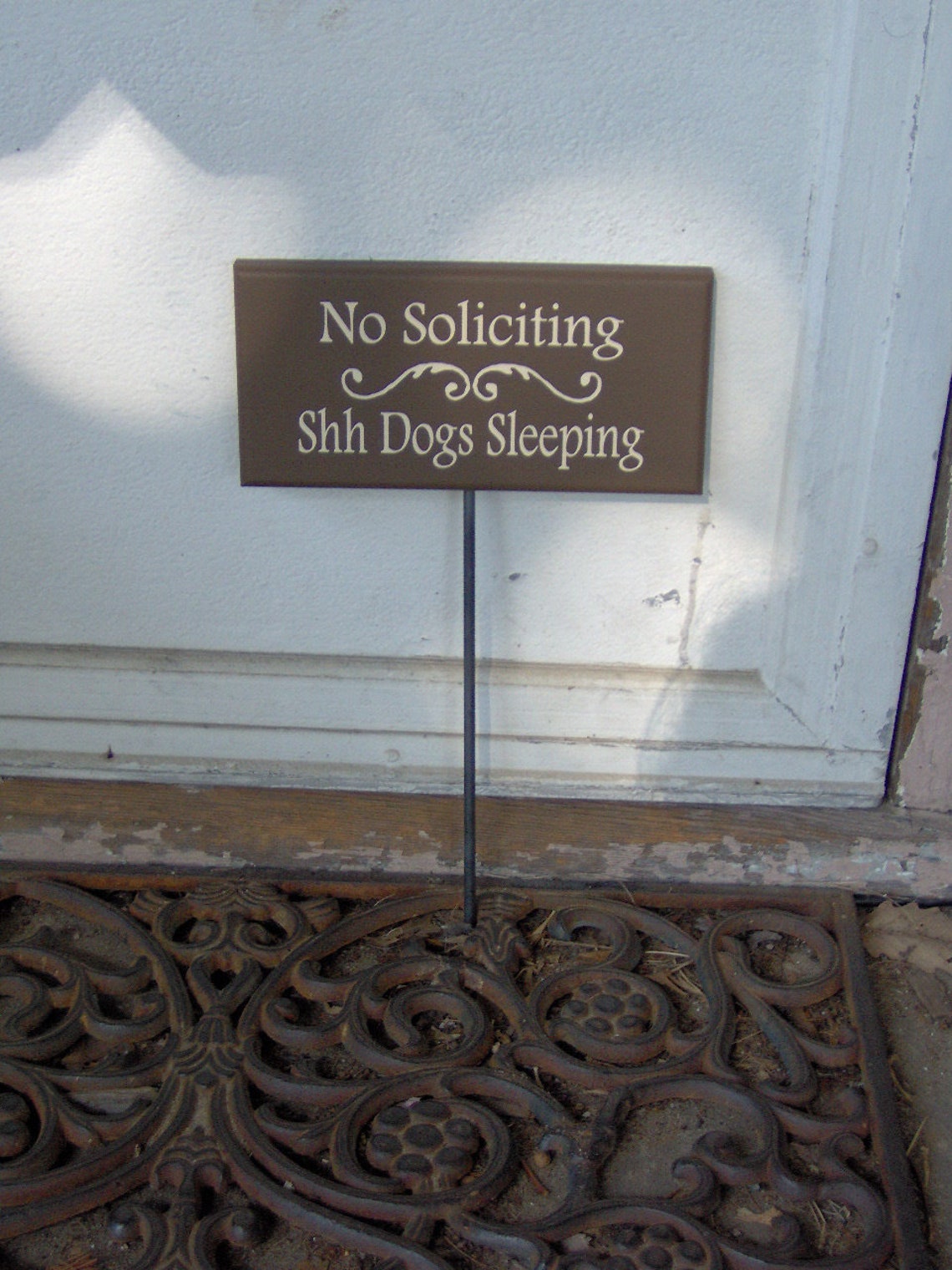 No Soliciting Sign for Home Shh Dogs Sleeping Wood Signs Vinyl | Etsy