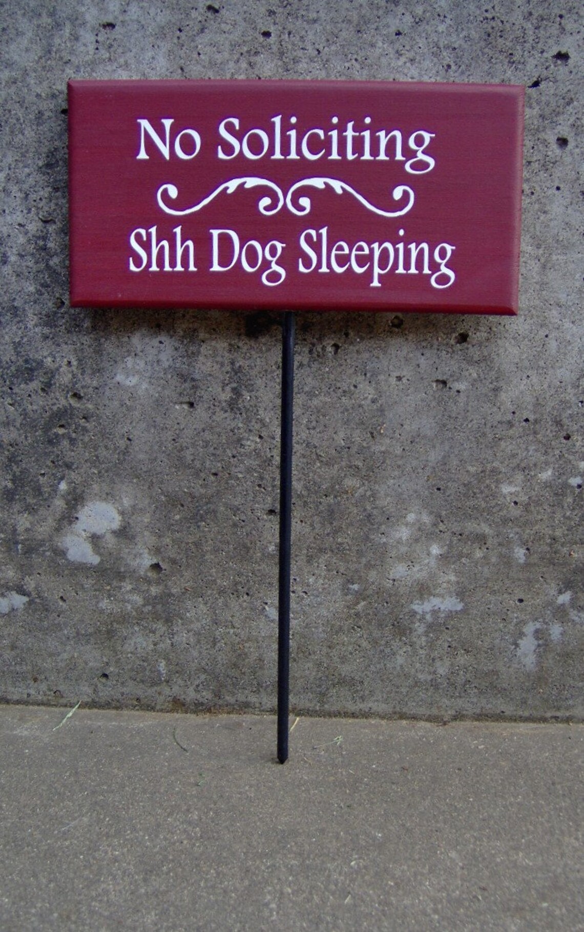 No Soliciting Shh Dogs Sleeping Wood Vinyl Stake Sign Pet | Etsy