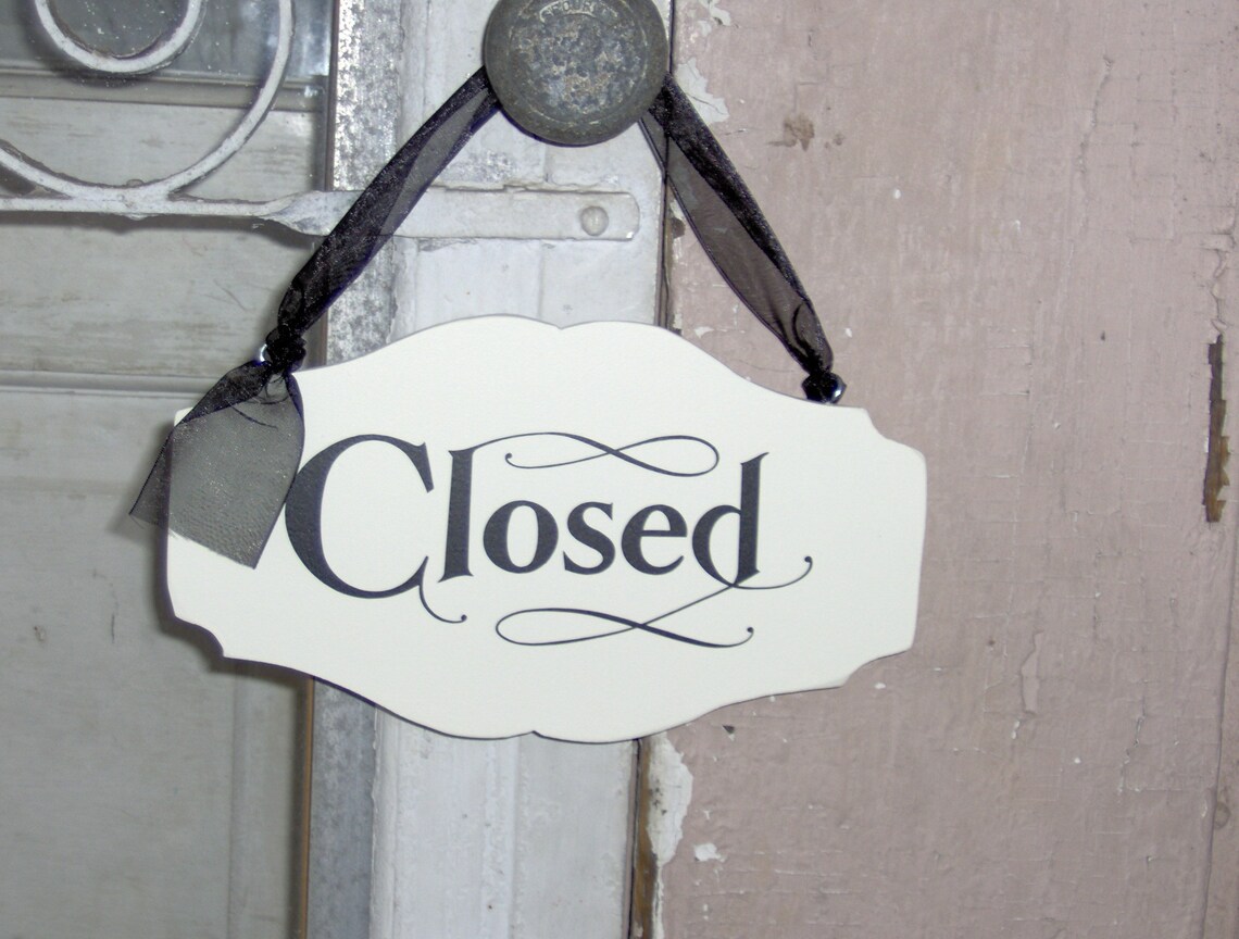 Open Closed Wood Vinyl Sign Two Sided Sign Store Shop Beauty - Etsy