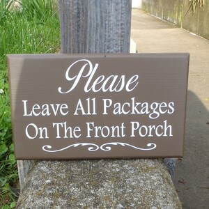 Delivery Sign Please Leave Packages Wood Vinyl Directional | Etsy